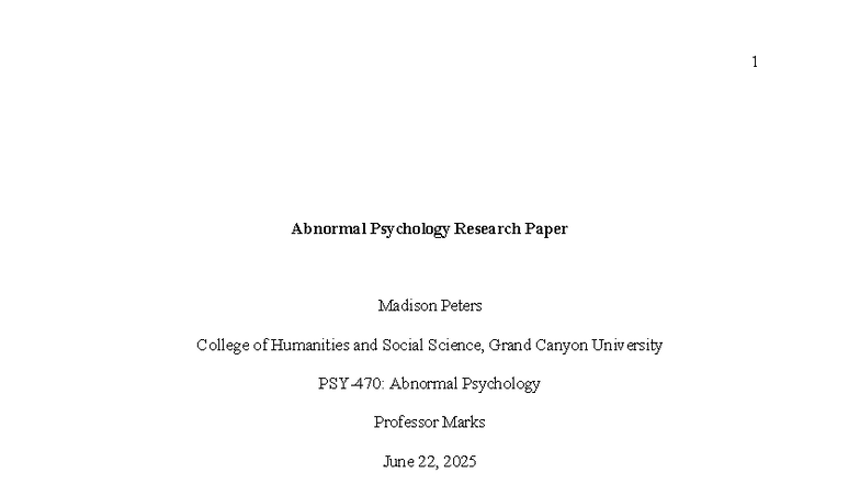 Abnormal Psychology Research Paper: Understanding Dissociative Identity ...