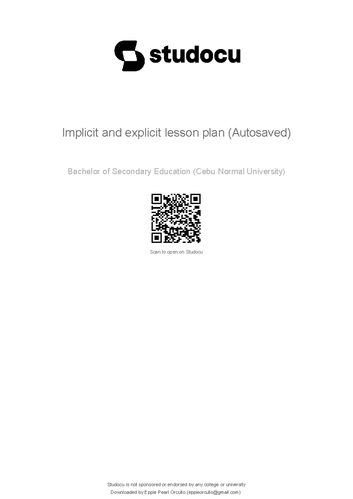 Lesson Plan on Explicit and Implicit Claims (EN11/12RWS-IIIij-6) - Studocu