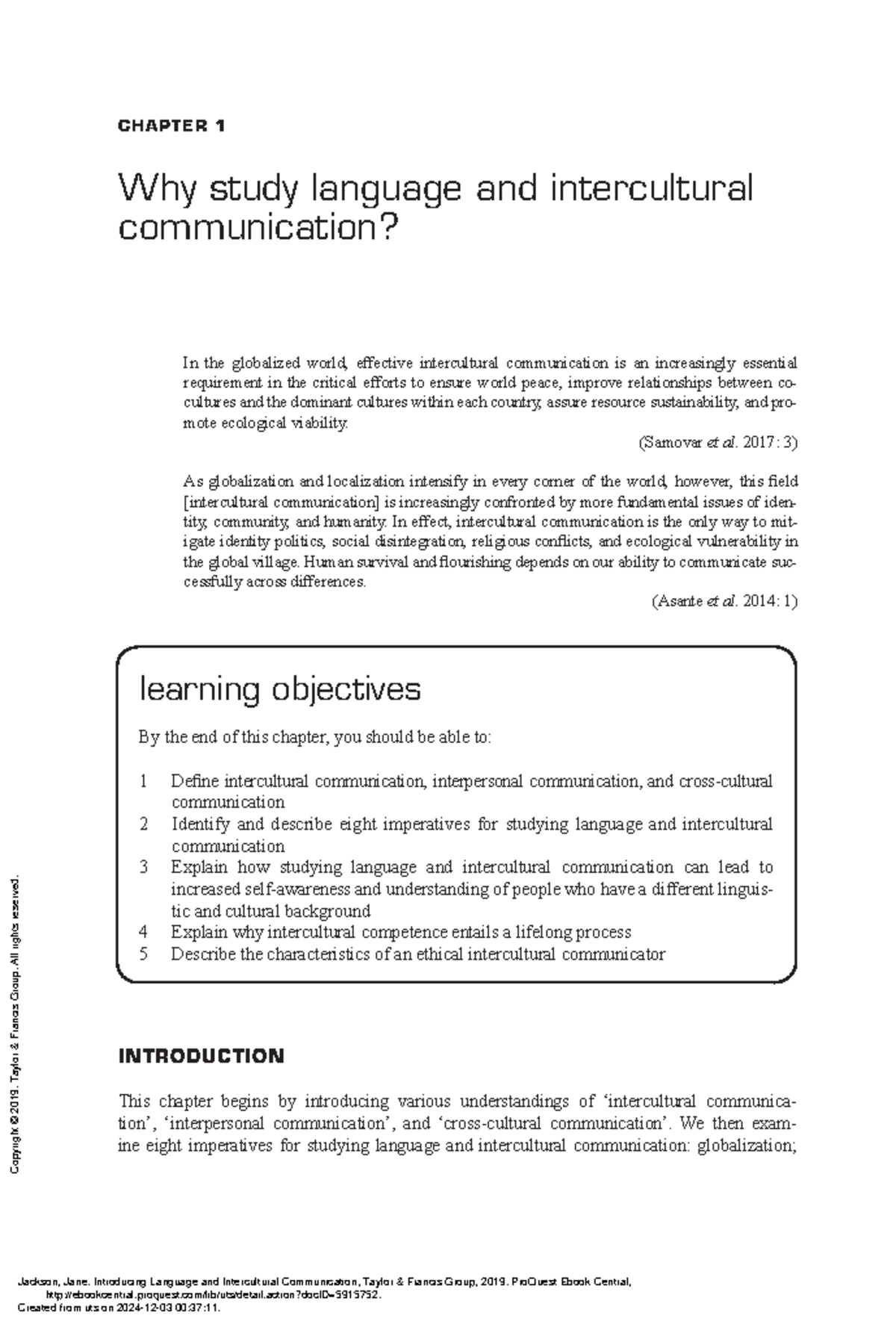 Introducing Language and Intercultural Communicati - iNtrODUCtiON This ...