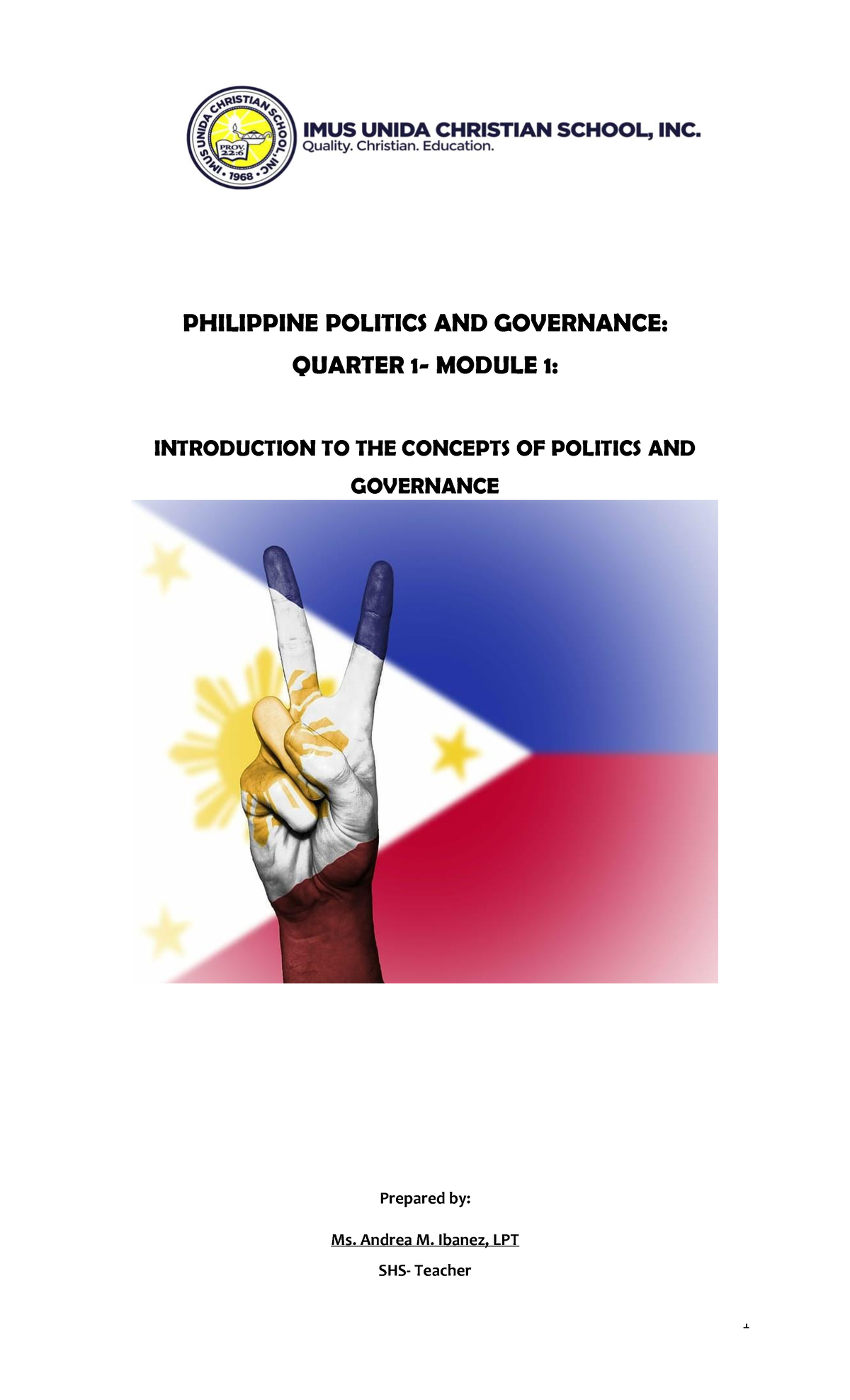 1st Quarter-Module 1-Lesson 1-Philippine Politics and Governance ...