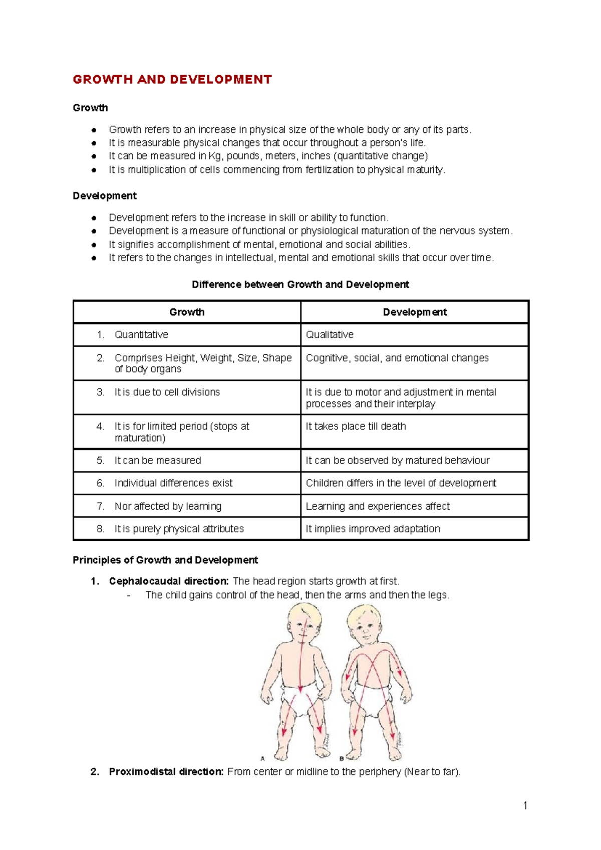 Growth & Development: Key Concepts and Stages - Studocu