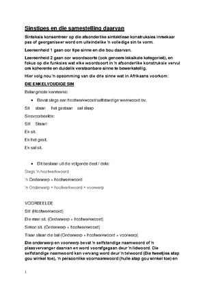 [Solved] LEEREENHEID 1 DIE KONSTRUKSIE VAN DIE AFRIKAANSE SIN ...