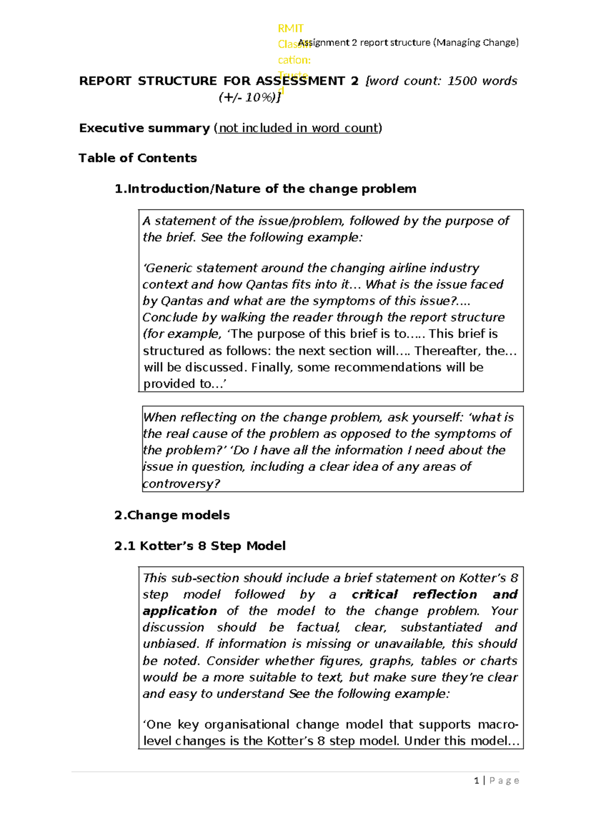 Assessment 2 structure - RMIT Classifi cation: Truste d Assignment 2 ...
