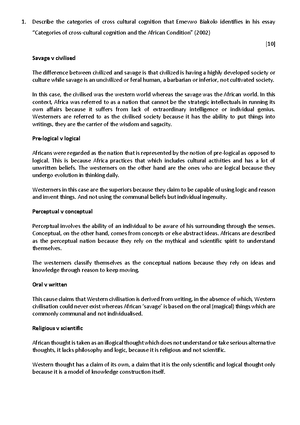 [Solved] According to JAI Bewaji in Ethics and morality in the Yoruba ...