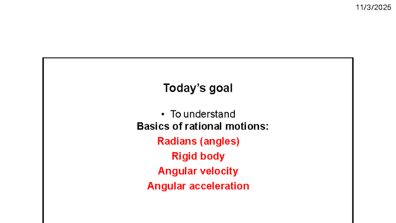 Lecture Notes: Basics of Radians & Angular Motion (Course Code: 26 ...