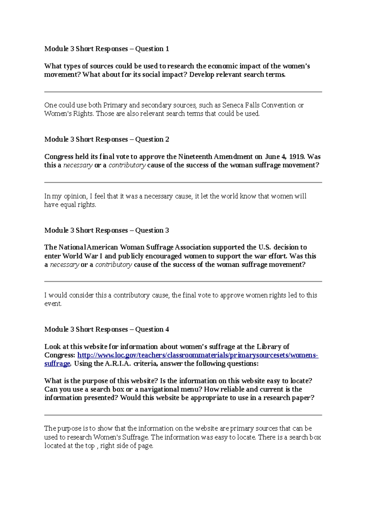 Module 3 Short Answers Module 3 Short Responses Question 1 What Types Of Sources Could Be