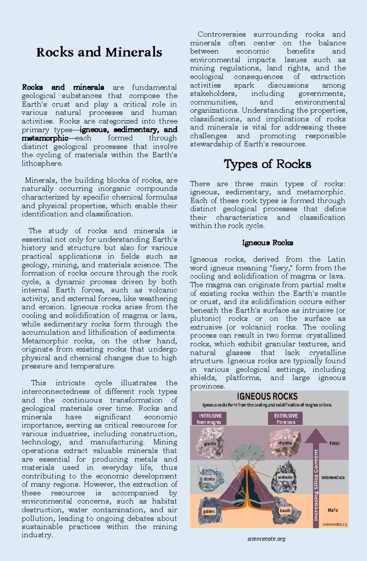 Rocks and Minerals: Understanding Their Types and Economic Importance ...