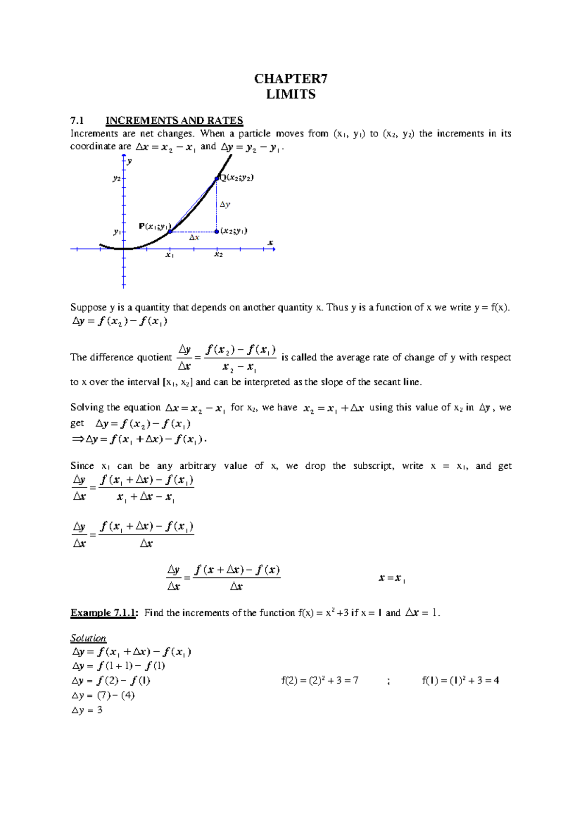 Chapter 7: Understanding Limits in Calculus - Studocu