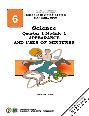 G6- Science activity sheet - GRADE 6 – SCIENCE ACTIVITY SHEET MODULE 1 ...