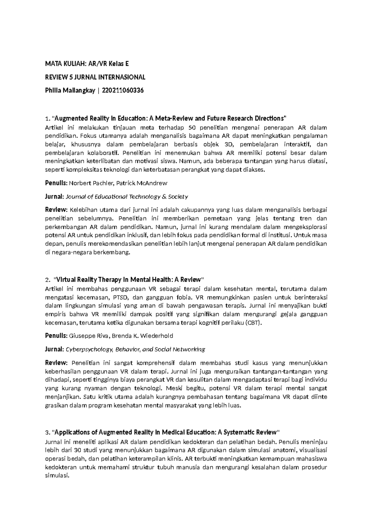 ARVR - Review of 5 International Journals in Augmented & Virtual ...