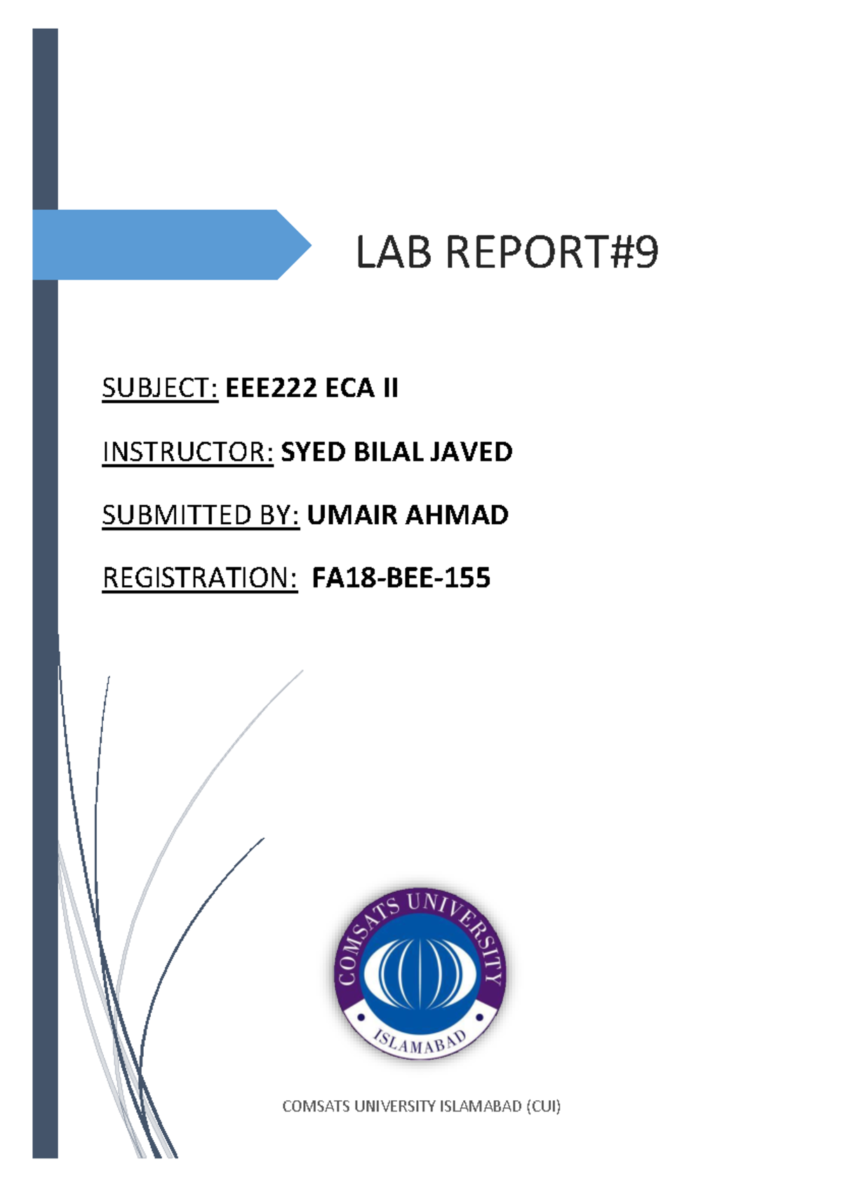 LAB Report 9 - Frequency Response of Series & Parallel RLC Circuits ...