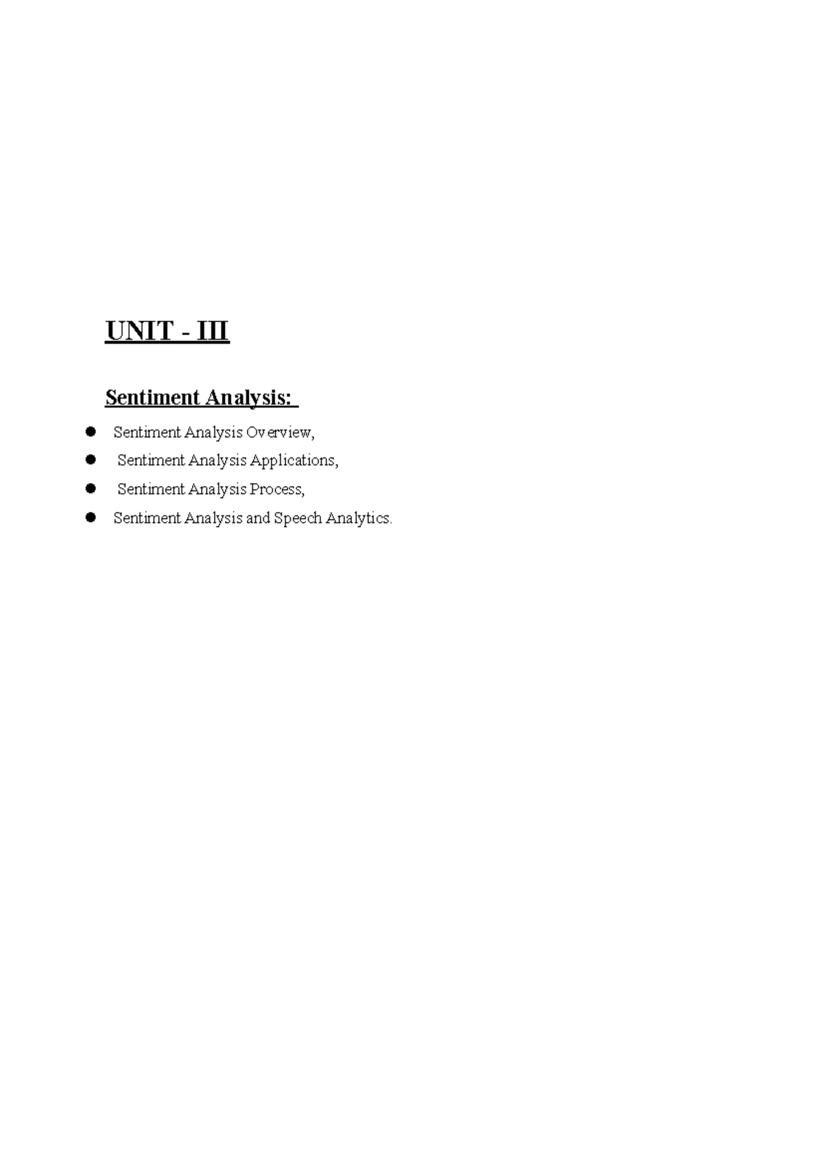 WSMA Unit 1: Business Intelligence & Analytics Overview (R18 IV-1 ...