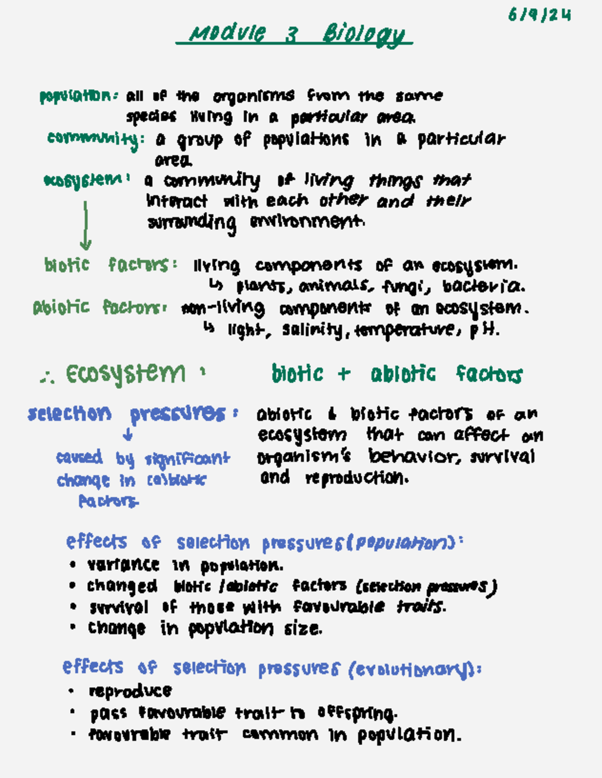 Biology 3: Module on Population Dynamics and Ecosystem Interactions ...