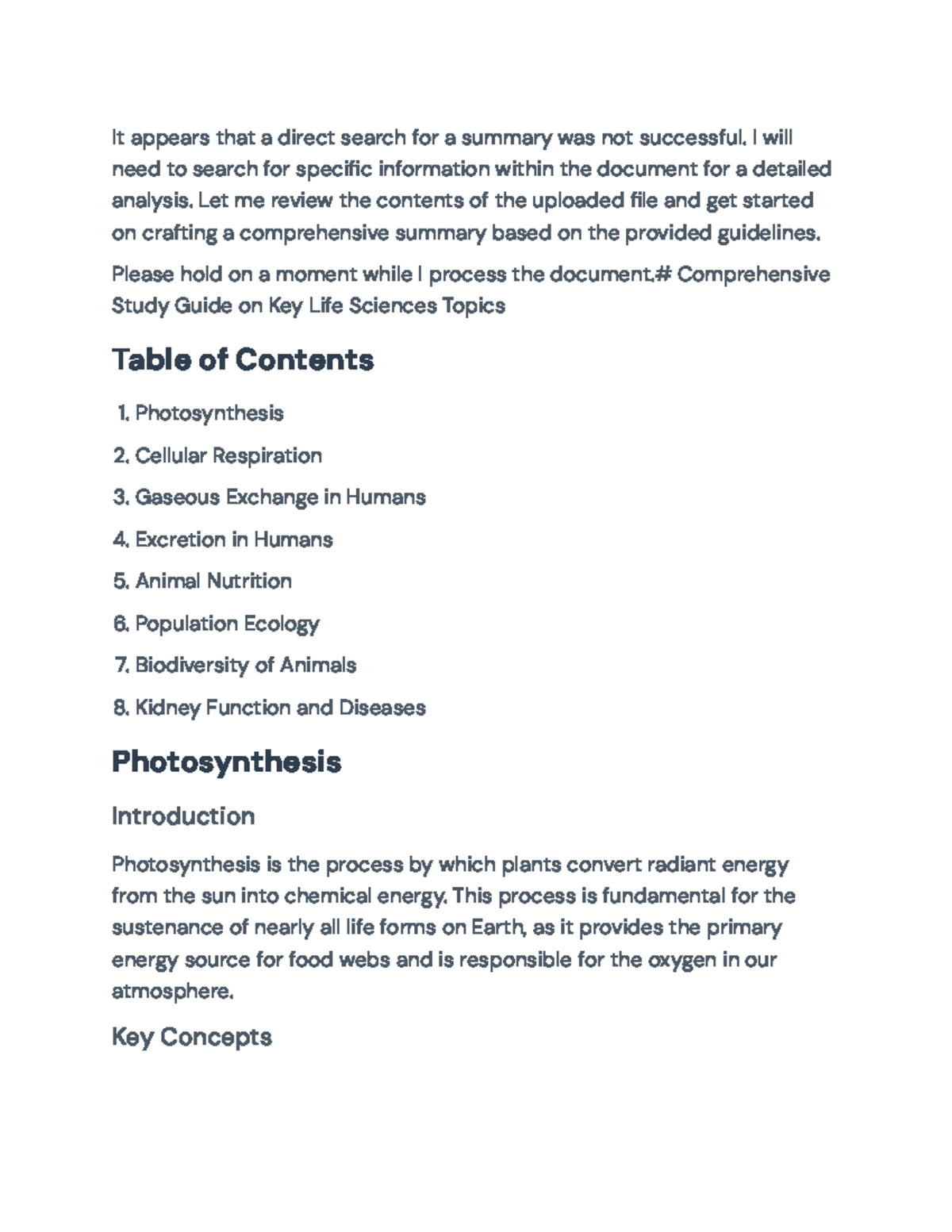 Comprehensive Study Guide on Key Life Sciences Topics (BIOL 101) - It ...