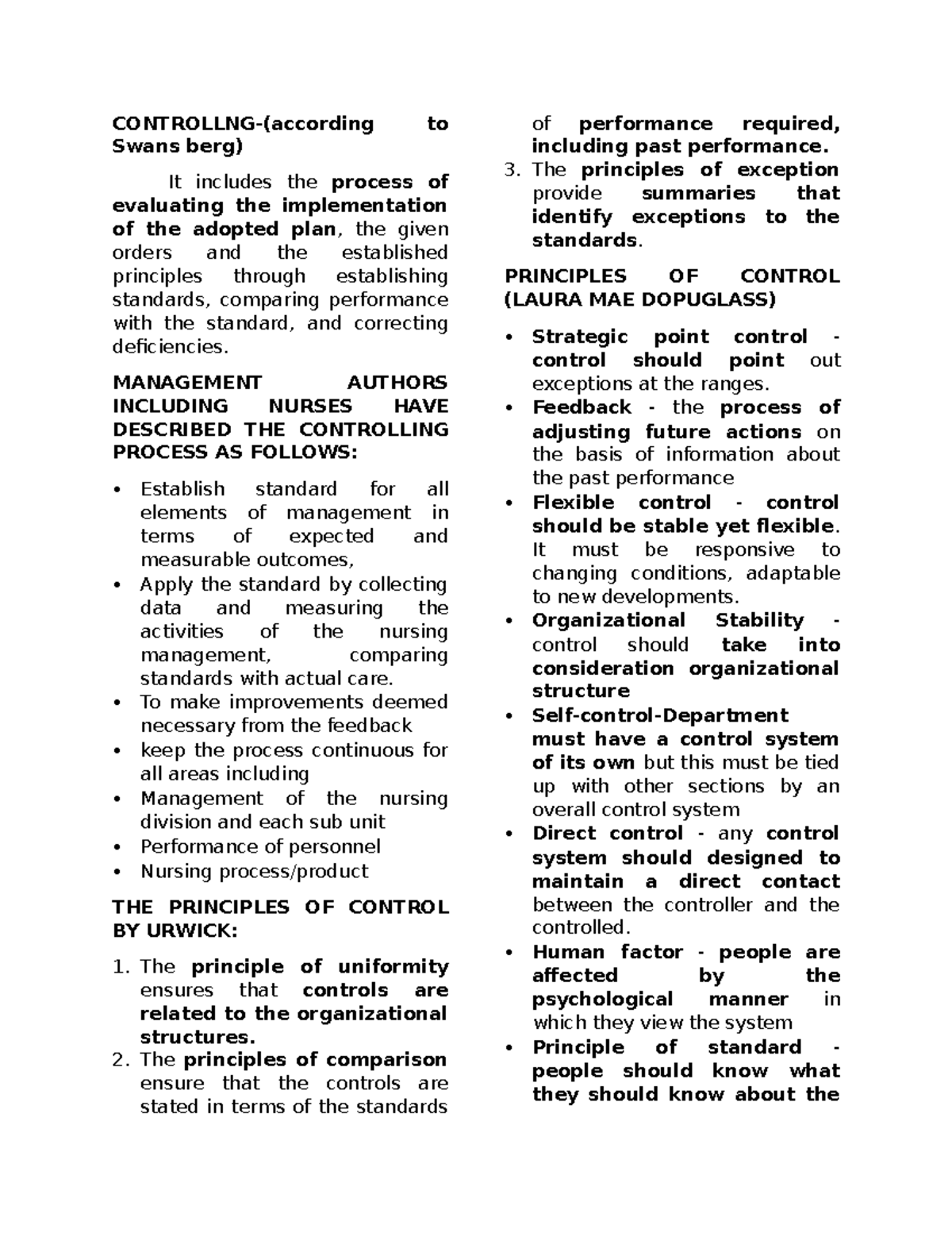 Leadership & Management 101: The Controlling Process Explained - Studocu