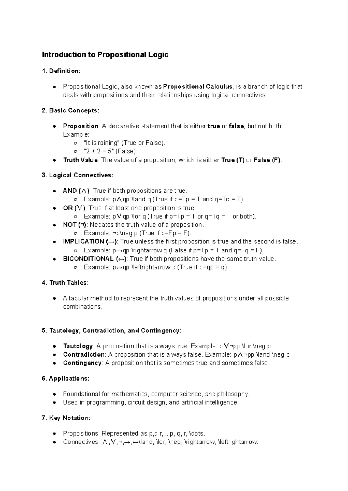 Prop logic Notes - Introduction to Propositional Logic Definition ...