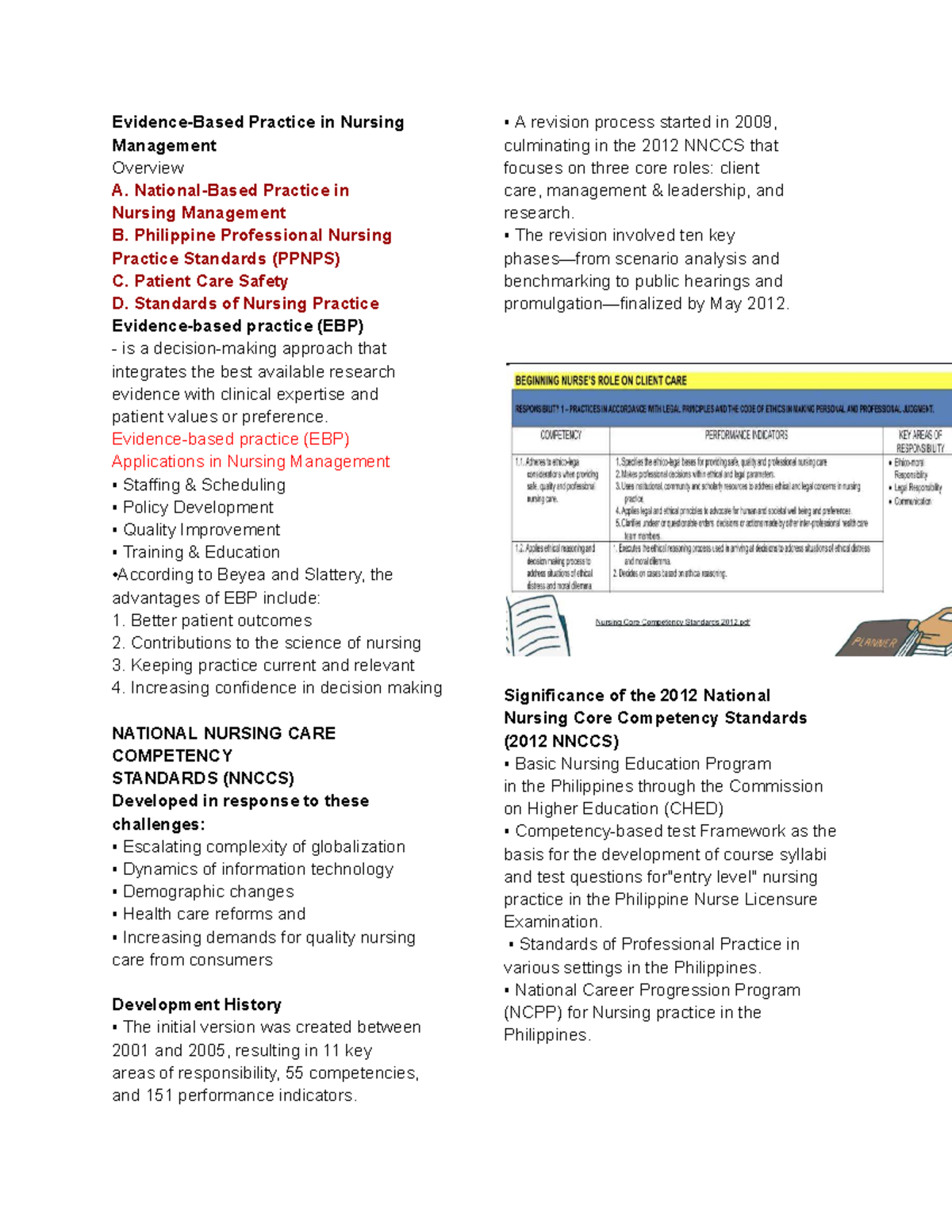 Nursing Management Overview: EBP, Standards, and Patient Safety - BSN ...