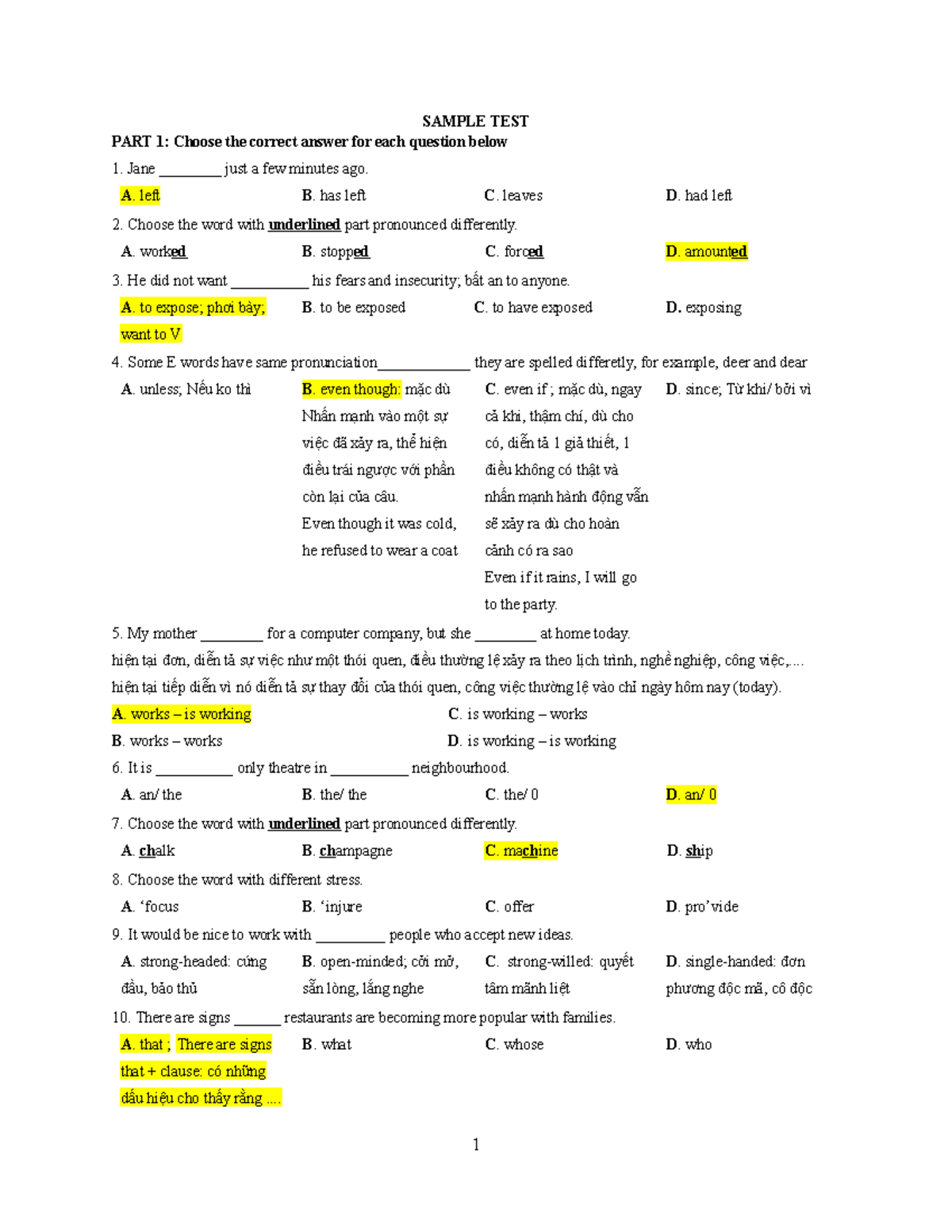 03. Sample Test AV1 - English Language Proficiency Exam - Studocu