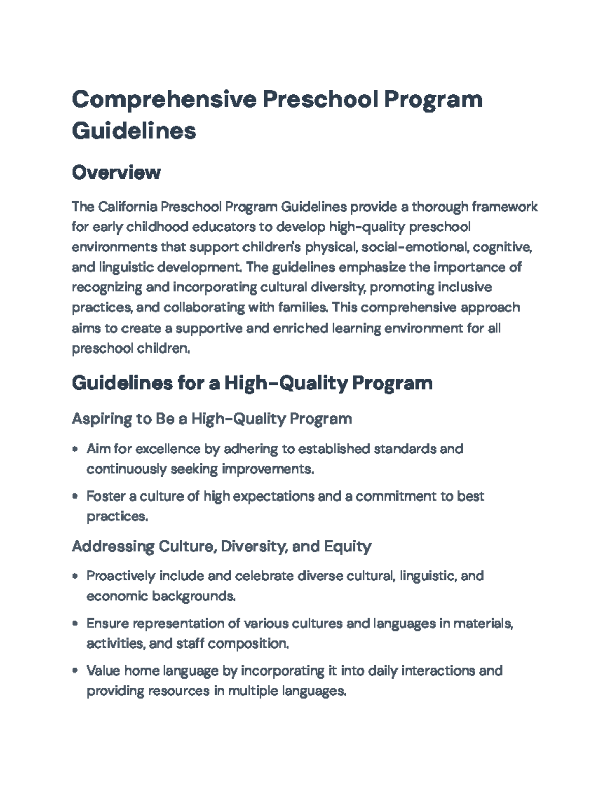 California Preschool Program Guidelines: Essentials for Quality ...