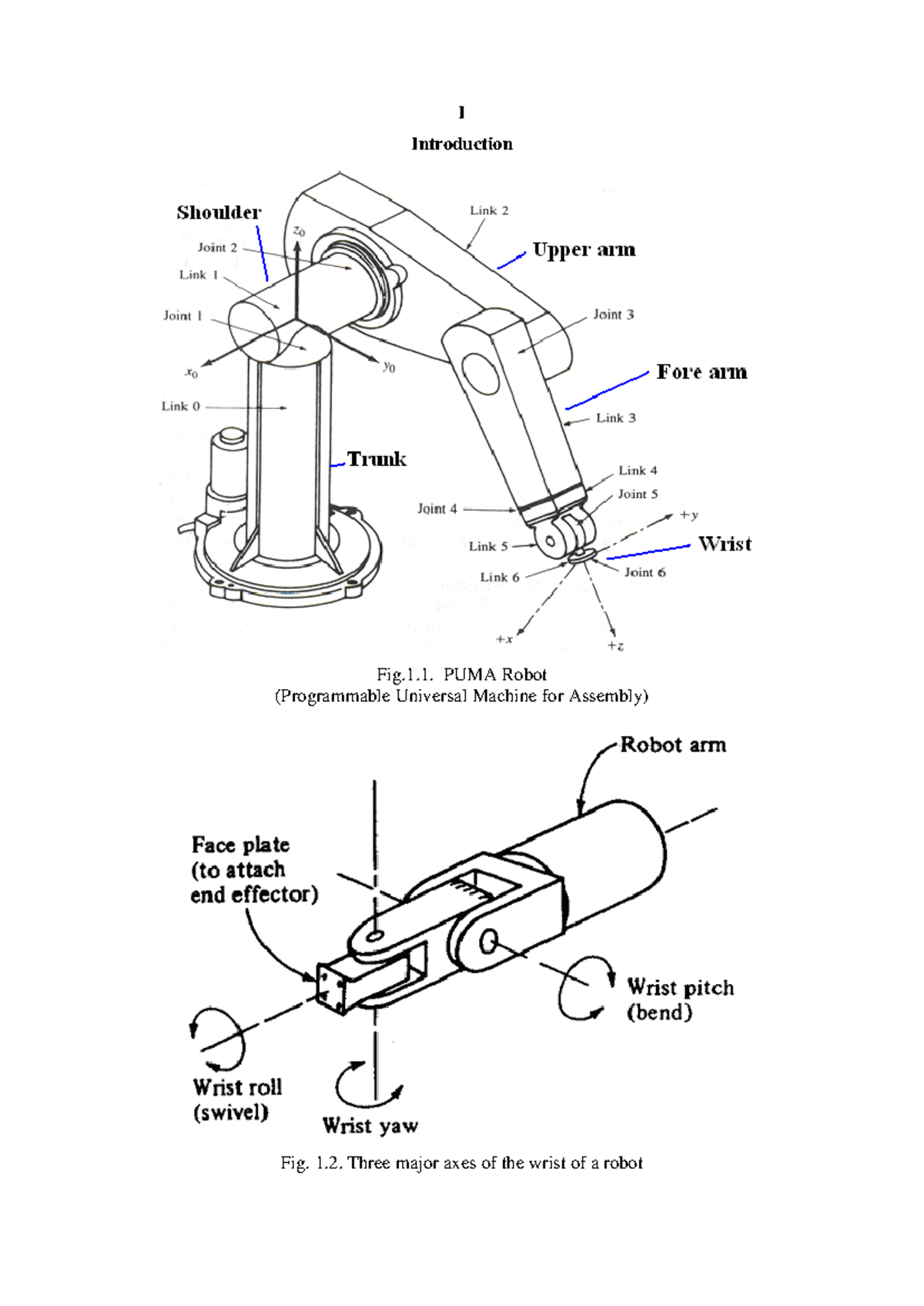Robotics - Introduction - I Introduction Fig.1. PUMA Robot ...
