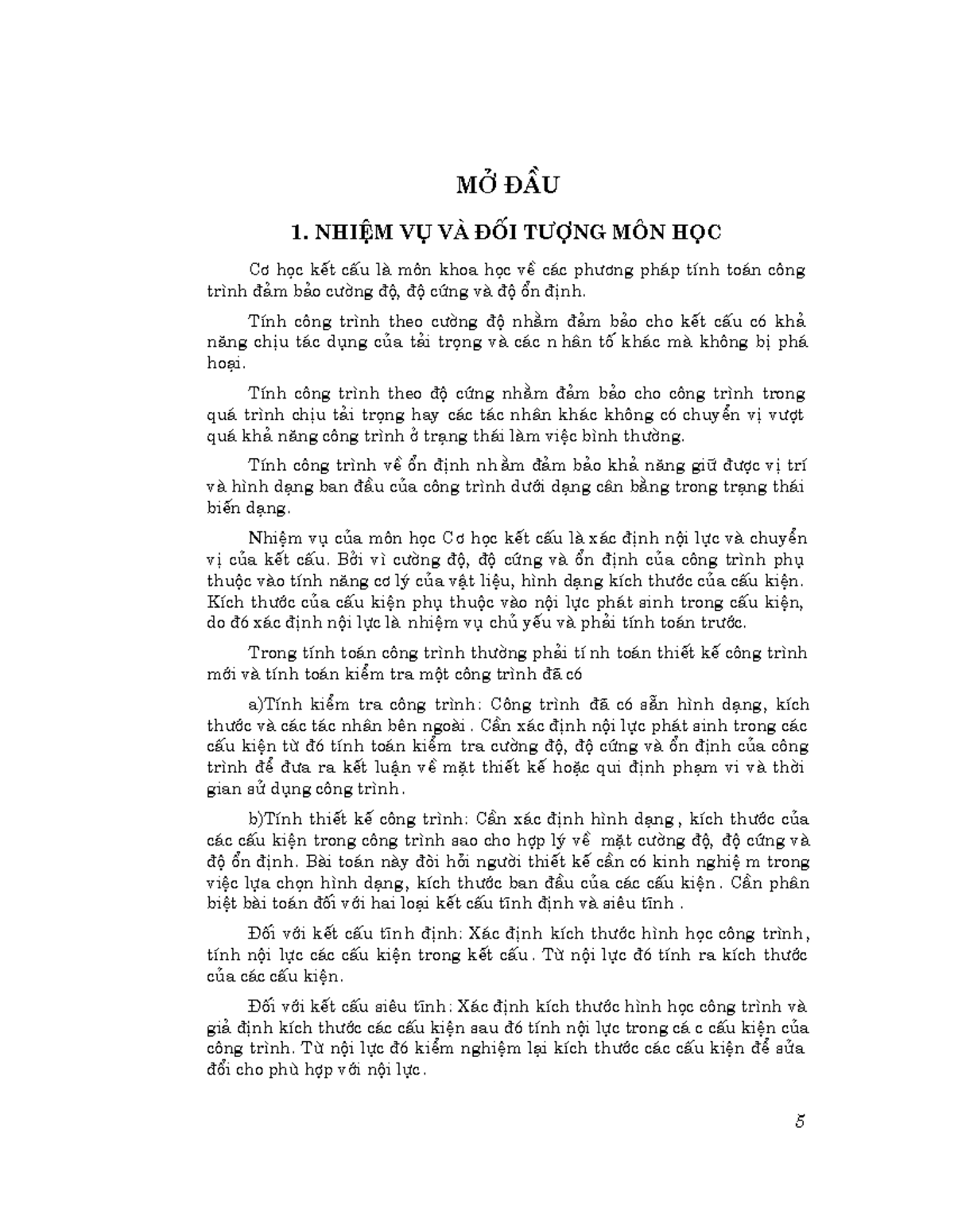 Chương 1 - Học Kết Cấu Khoa Học Về Tính Của Kết Cấu (HHHHH) - Studocu