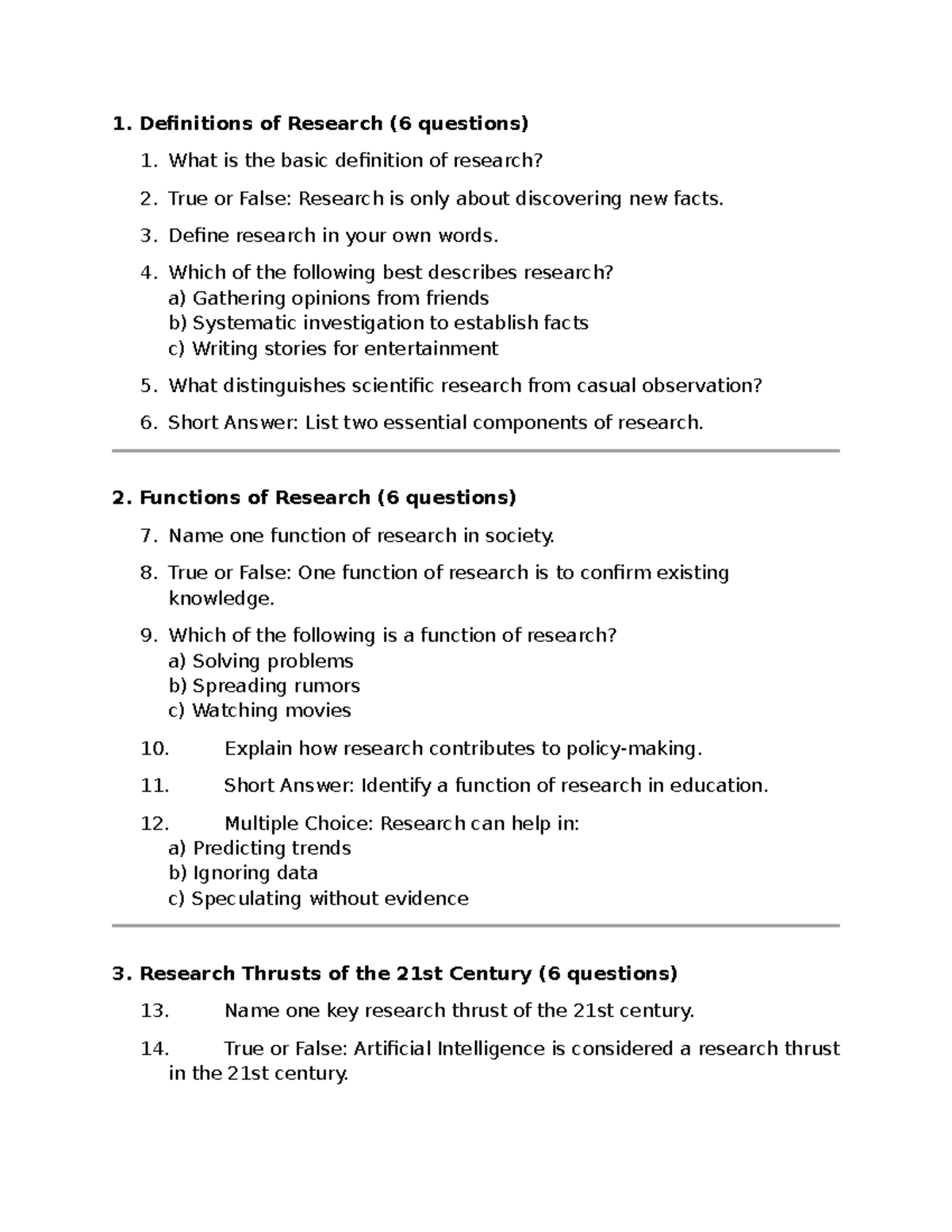 Research Oral Exam Questions and Answers (RESEARCH 101) - Studocu