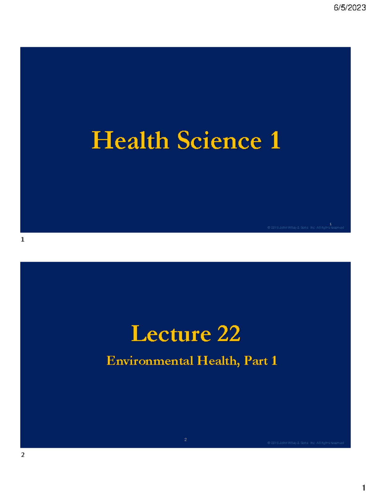 Lecture 22: Environmental Health & Air Pollution Overview (Health ...
