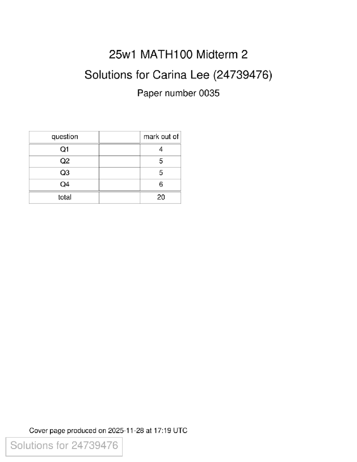 25W1 M100 Midterm 2 Solutions and Explanations - Studocu