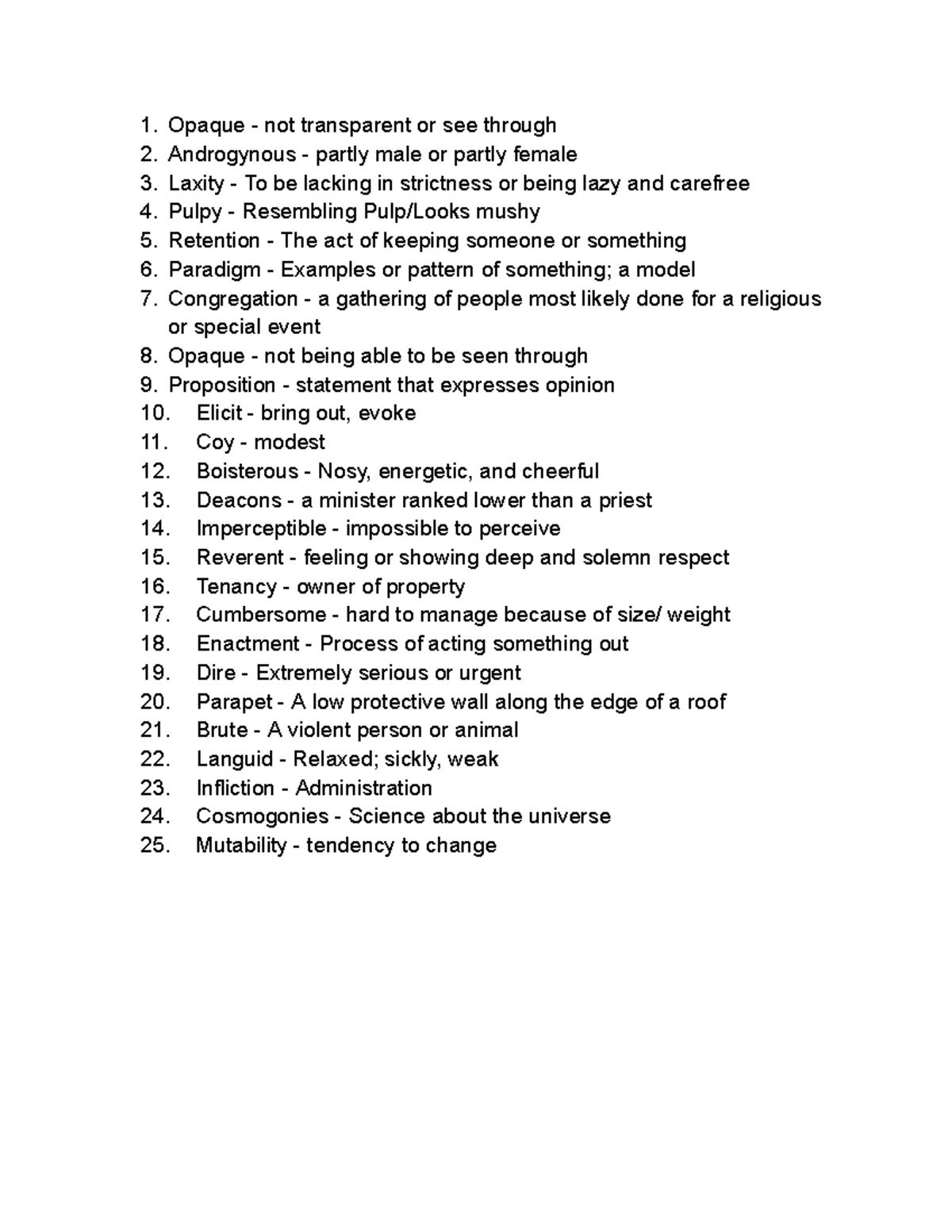 AP Lang Vocabulary Quiz Notes: 25 Key Terms and Definitions - Studocu