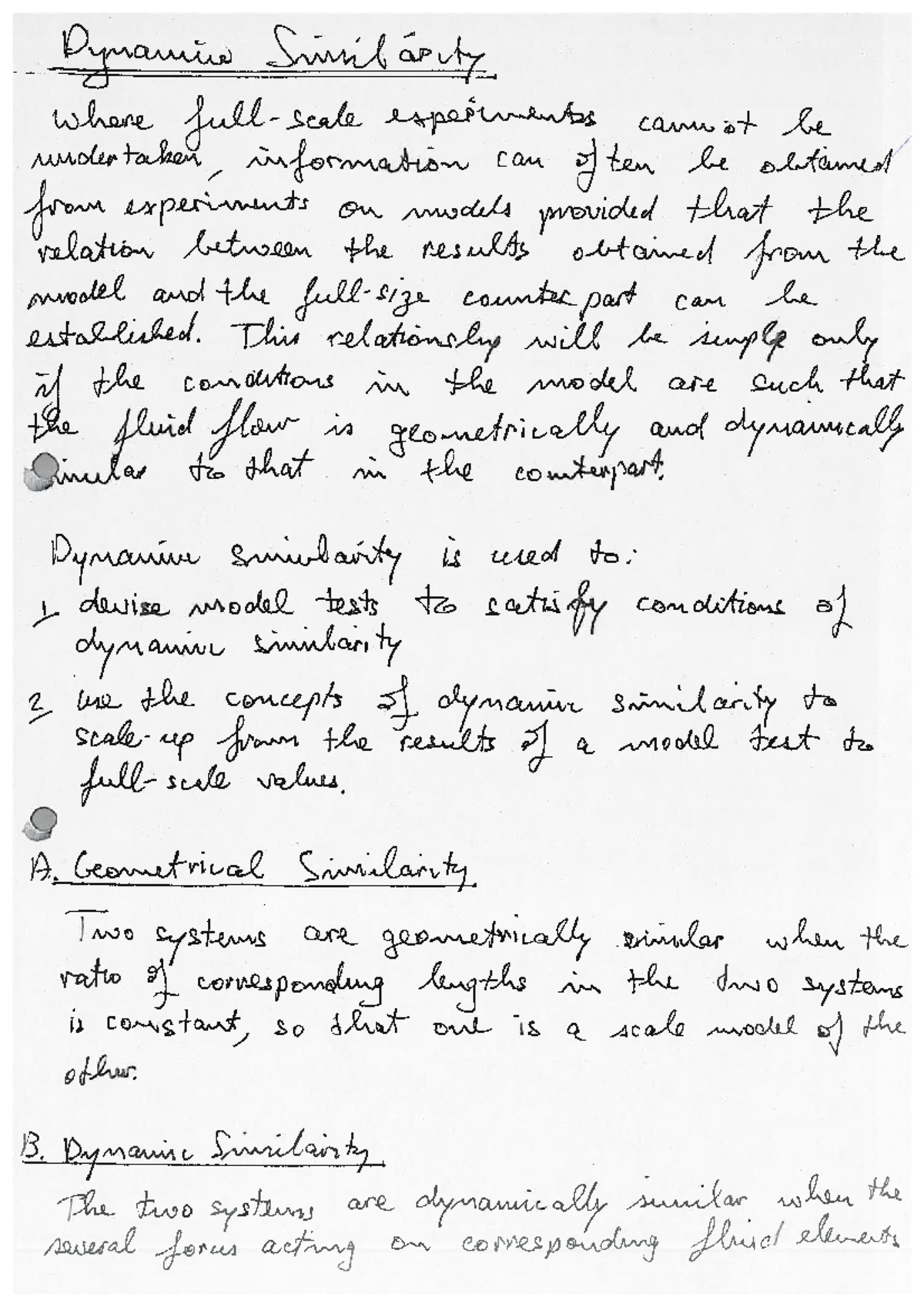 Dynamic Similarity: Understanding Fluid Dynamics and Models - Studocu
