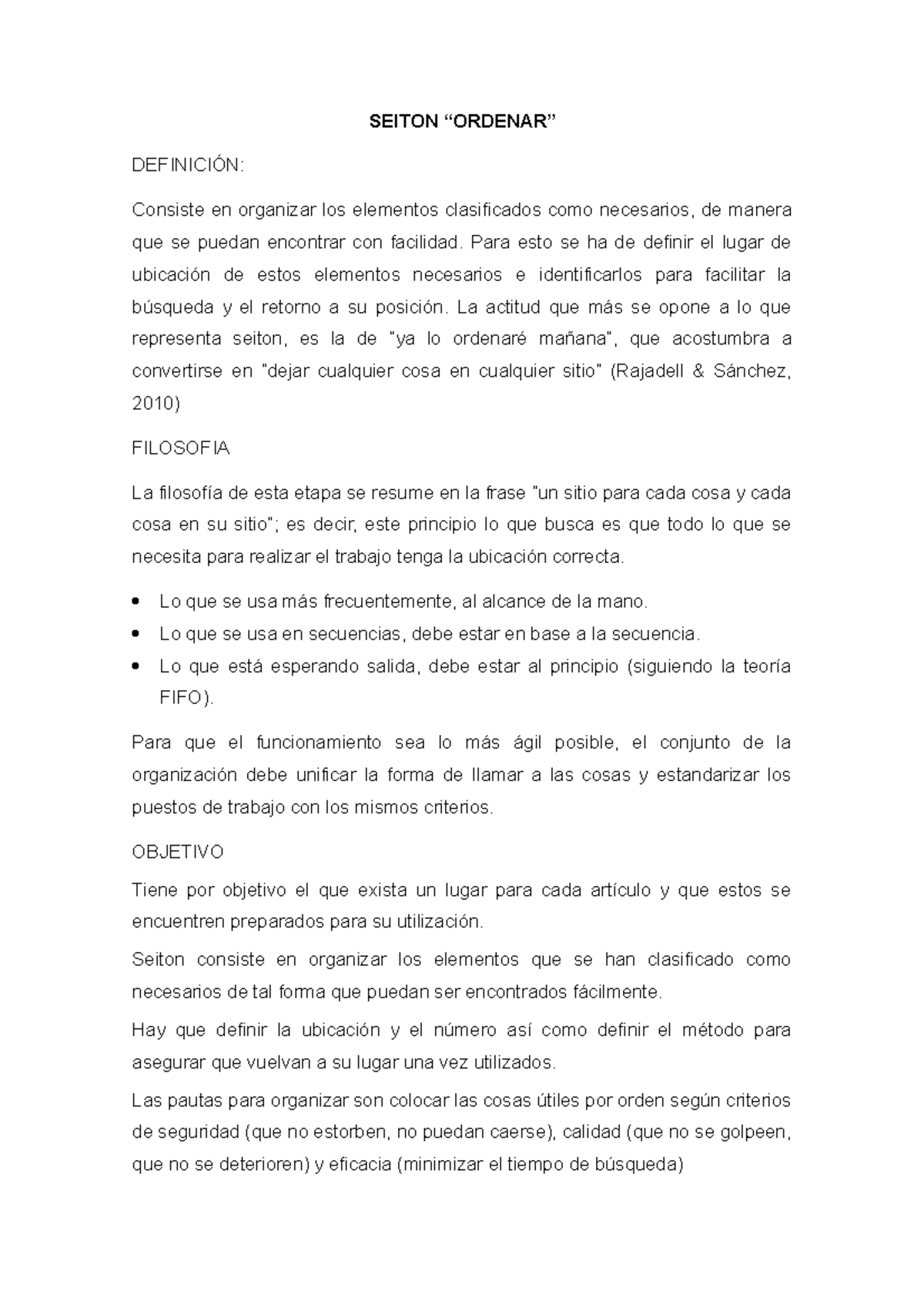 2. Seiton - Guía de Implementación y Beneficios del 5S - Studocu