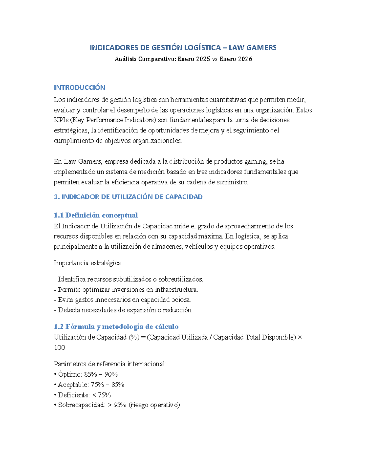 Indicadores de Gestión Logística en Law Gamers: Análisis 2025-2026 ...