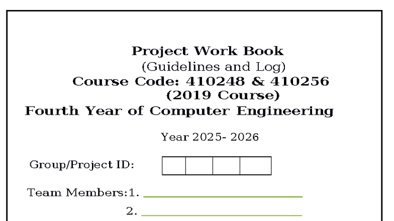 SPPU BE Computer Engineering Project Work Book Guidelines 2025-26 - Studocu