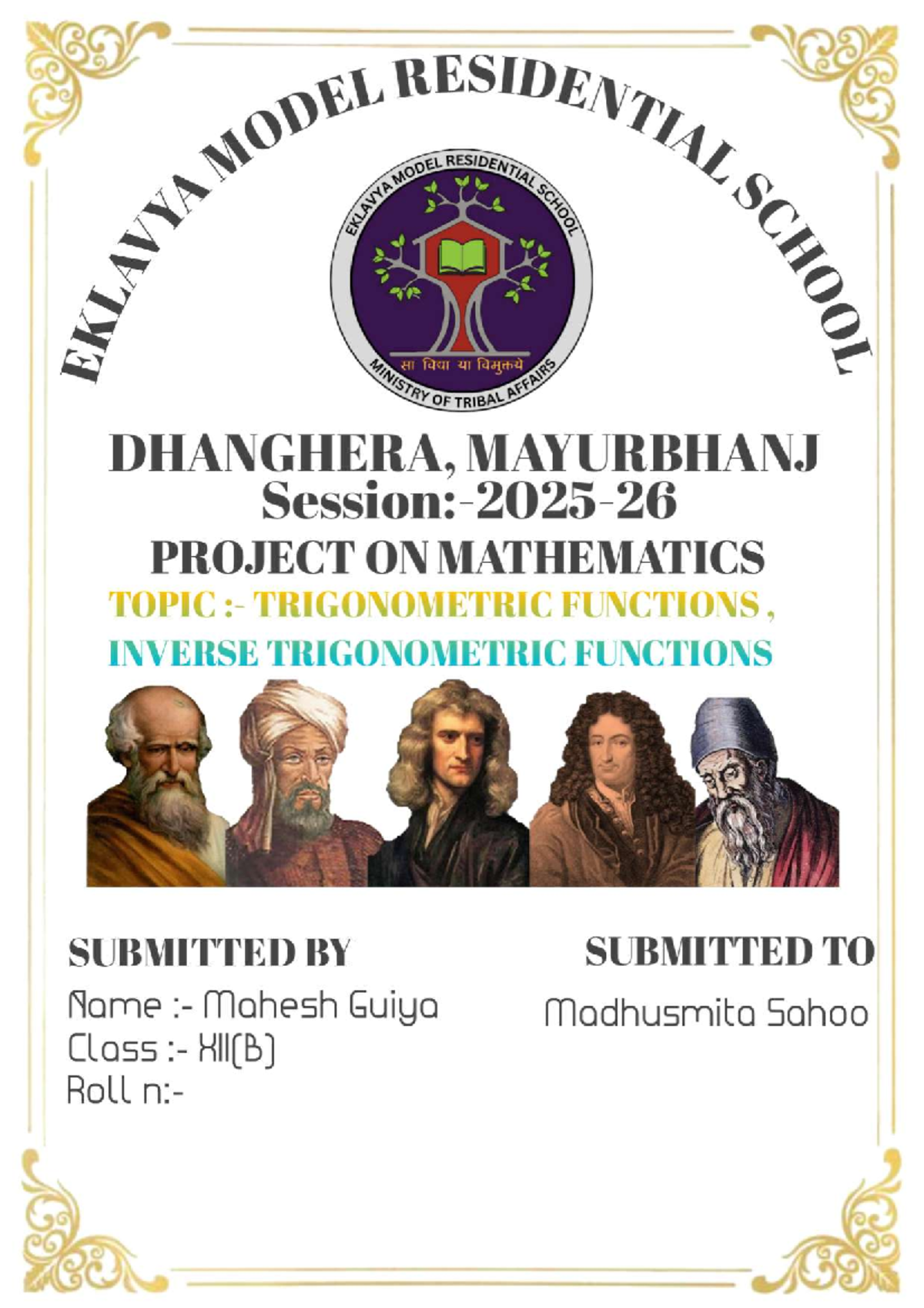 Mathematics XII(B) - Trigonometric Functions & Types of Functions - Studocu