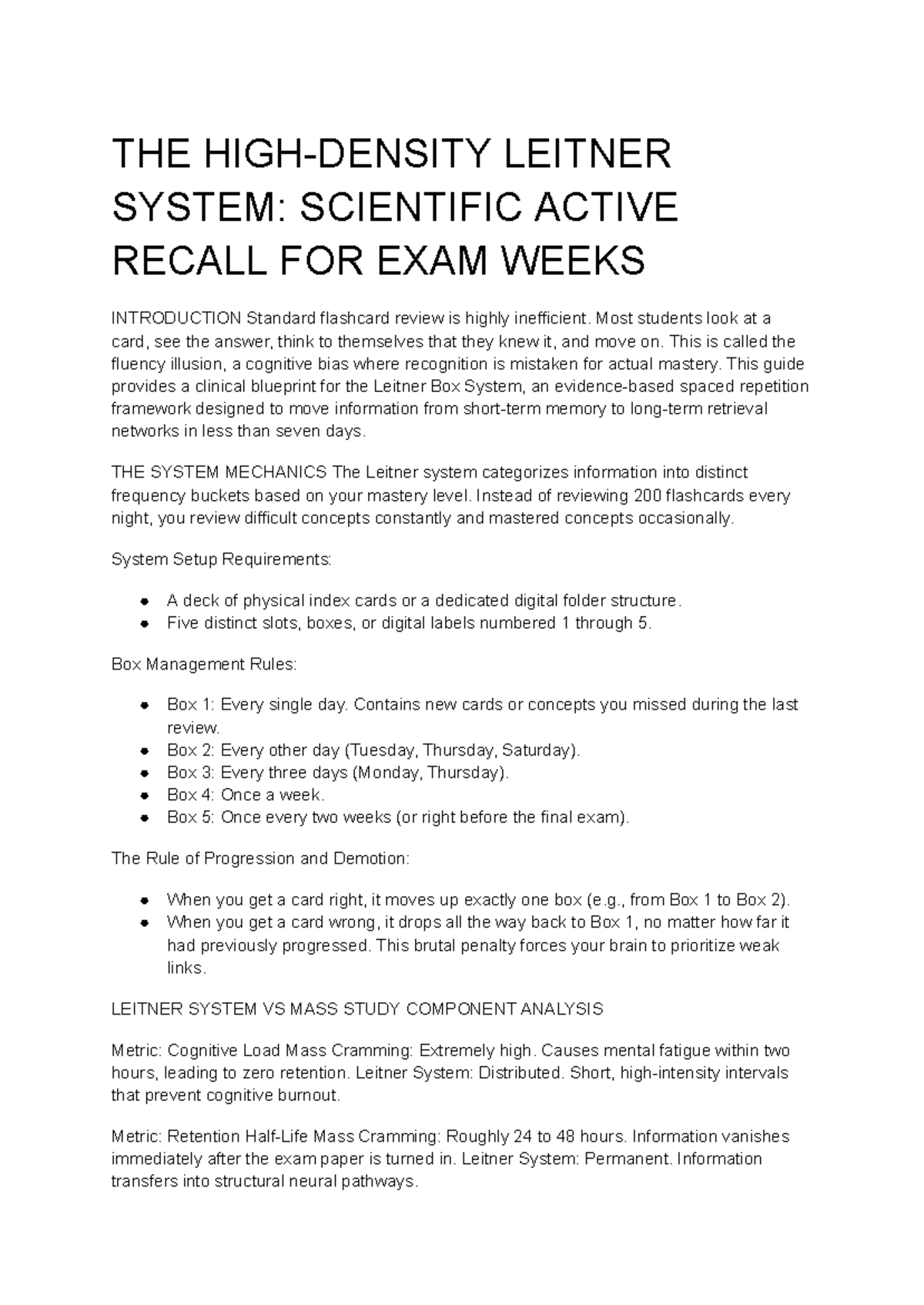 Leitner System: Active Recall Strategy for Exam Success - Studocu