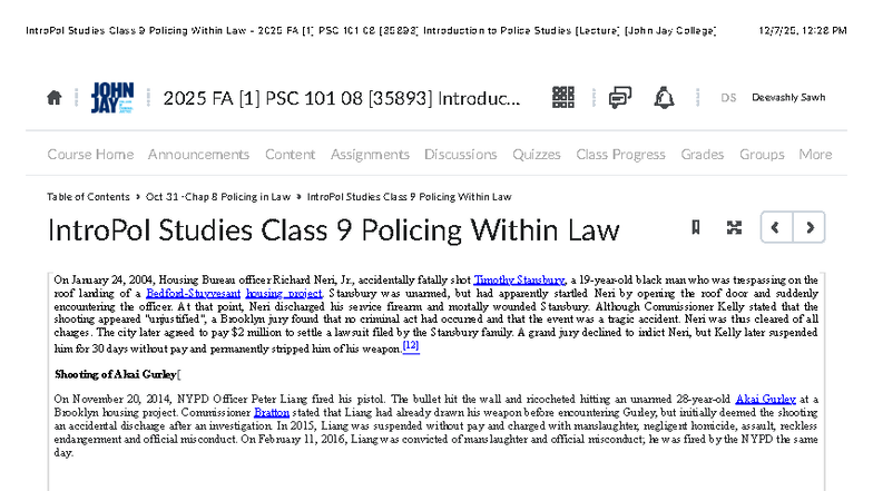 Introduction to Police Studies - PSC 101 Lecture Notes (2025 FA) - Studocu