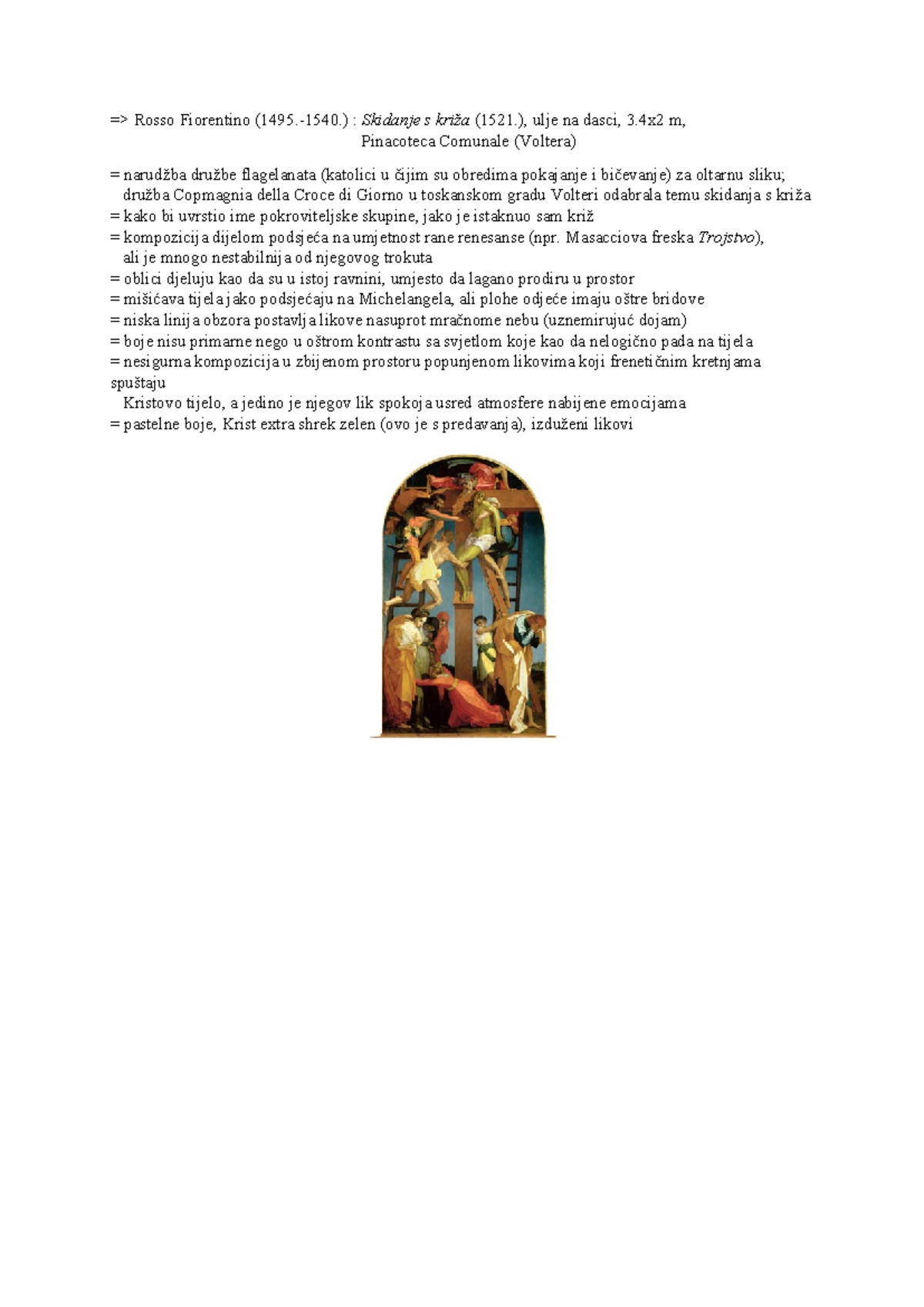 Rosso Fiorentino: Skidanje s križa (1521.) - Analiza umjetničkog djela ...