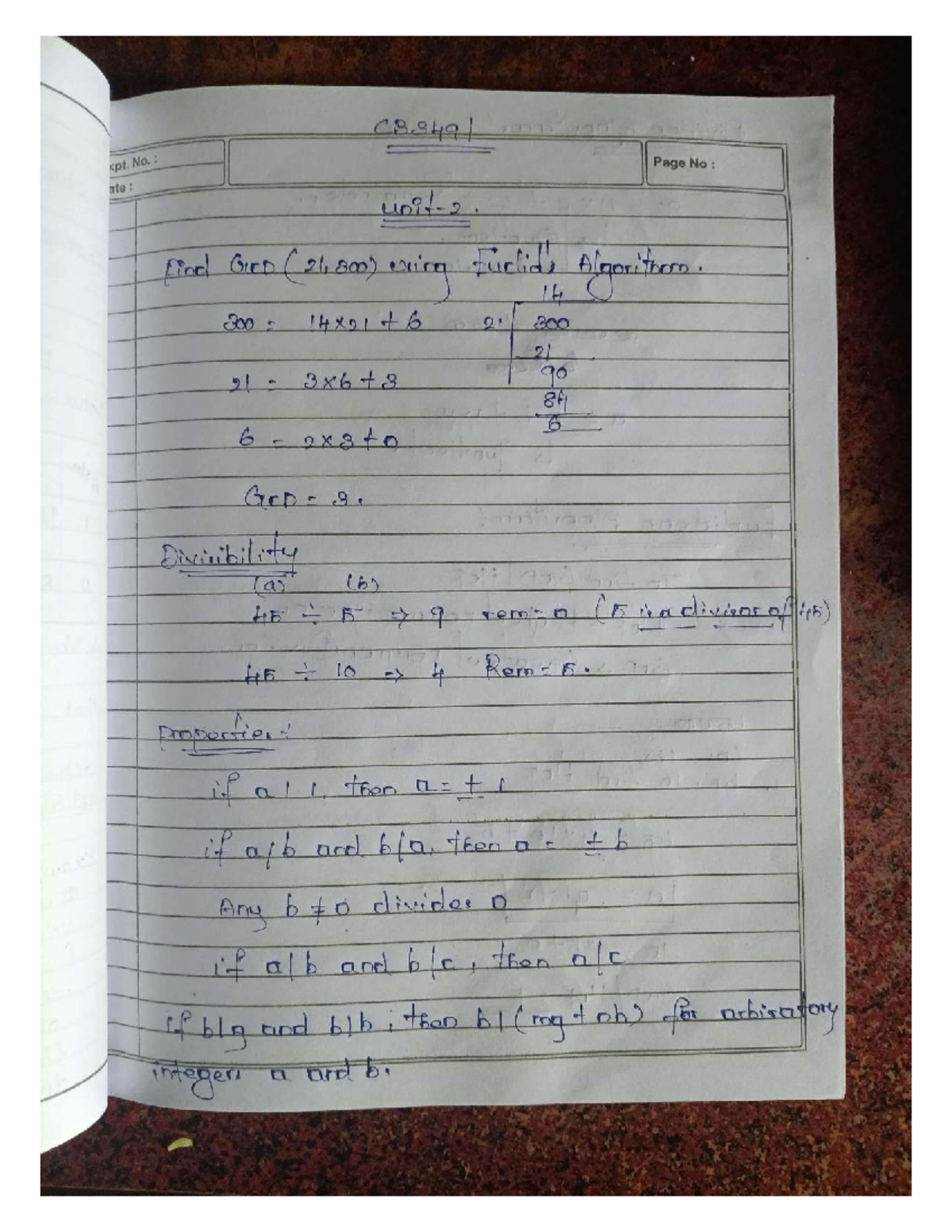 CBS491 Lecture Notes on GCD, Divisibility, and Encryption Algorithms ...