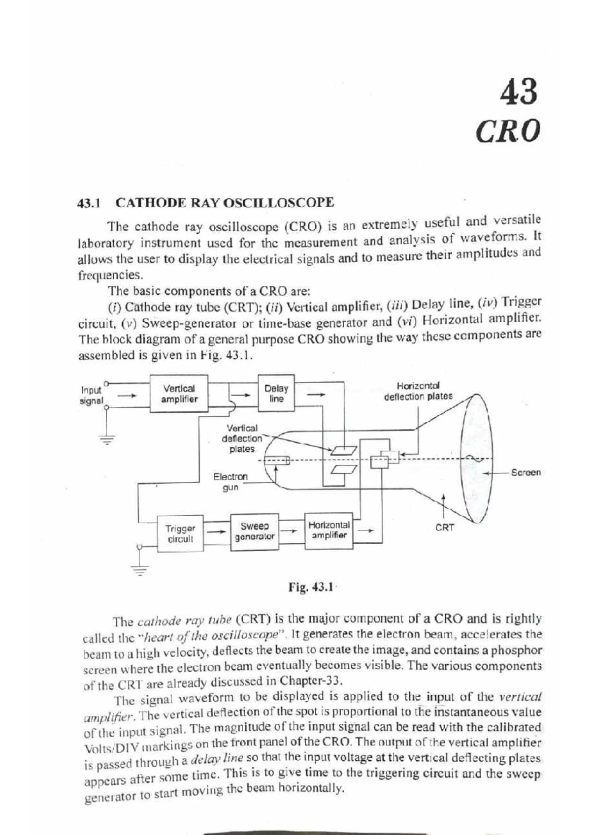CRO 43.1: Understanding Cathode Ray Oscilloscope Functions and ...