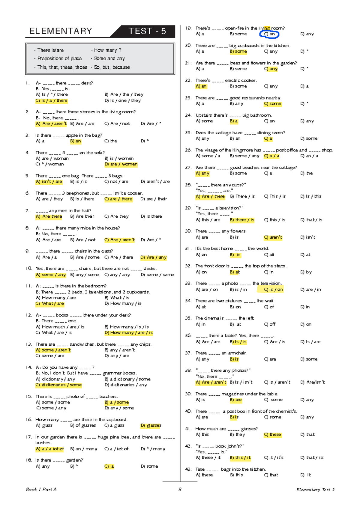 Elementary English Exercises Review - ejercicios de inglés - Studocu
