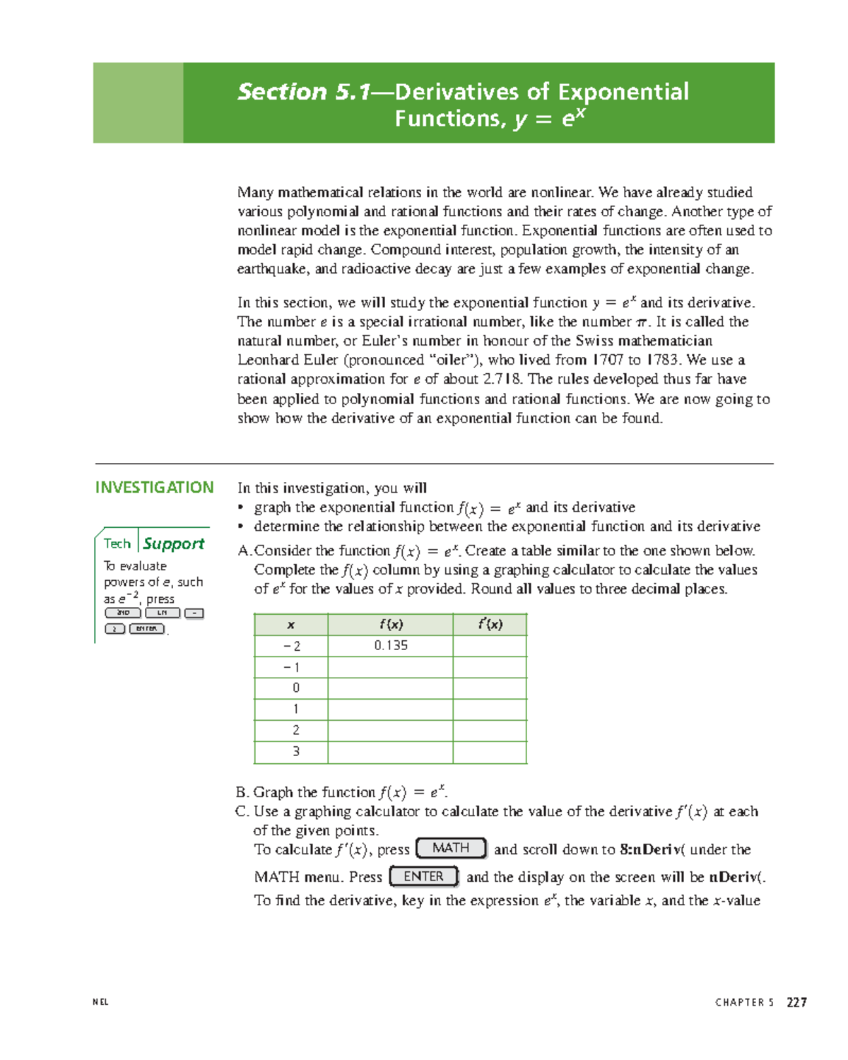 5.1 Exponential Functions and Their Derivatives - MCV4U - Studocu