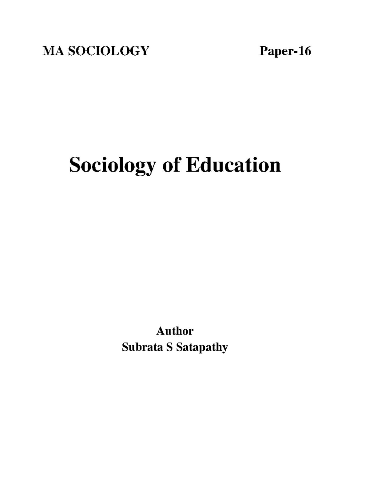 SED2601 Sociology of Education Textbook Overview and Key Concepts - Studocu