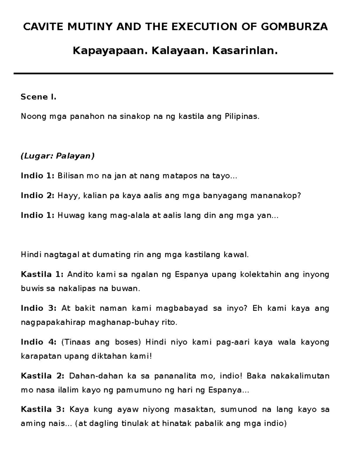 Cavite Mutiny AND THE Execution OF Gomburza script - CAVITE MUTINY AND ...