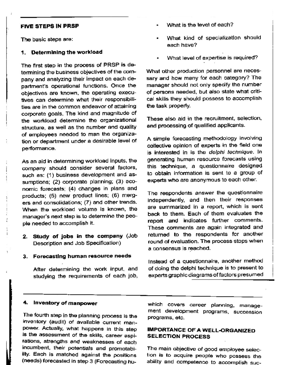 Chapter 6: PRSP Steps and Employee Selection Process - Studocu