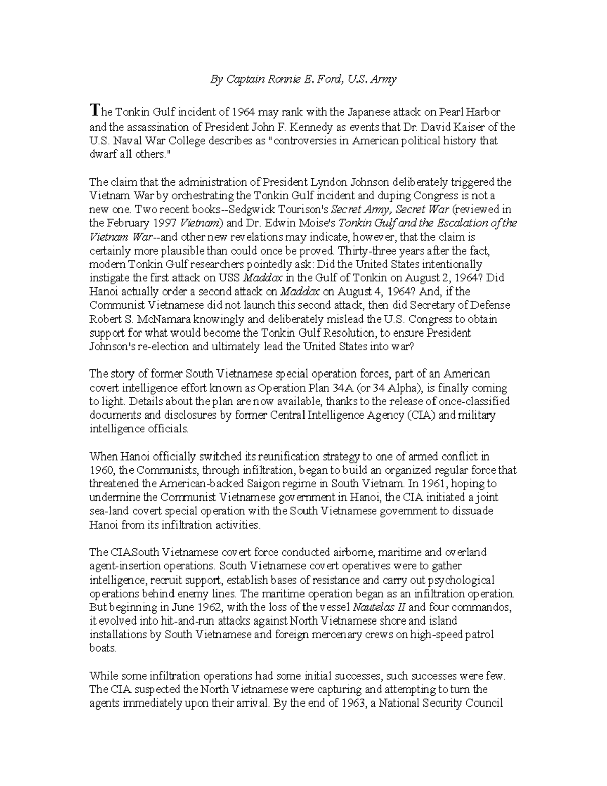 Gulf of Tonkin Incident Analysis: Historical Context & Implications ...