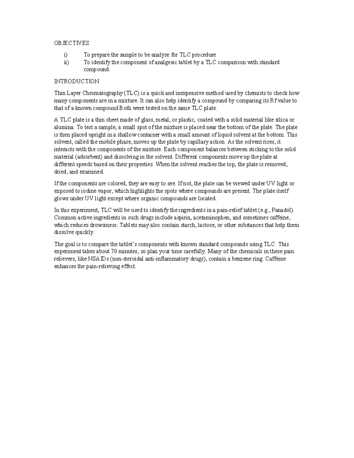 457 ex6 - lab report experiment 6 - OBJECTIVES i) To prepare the sample ...