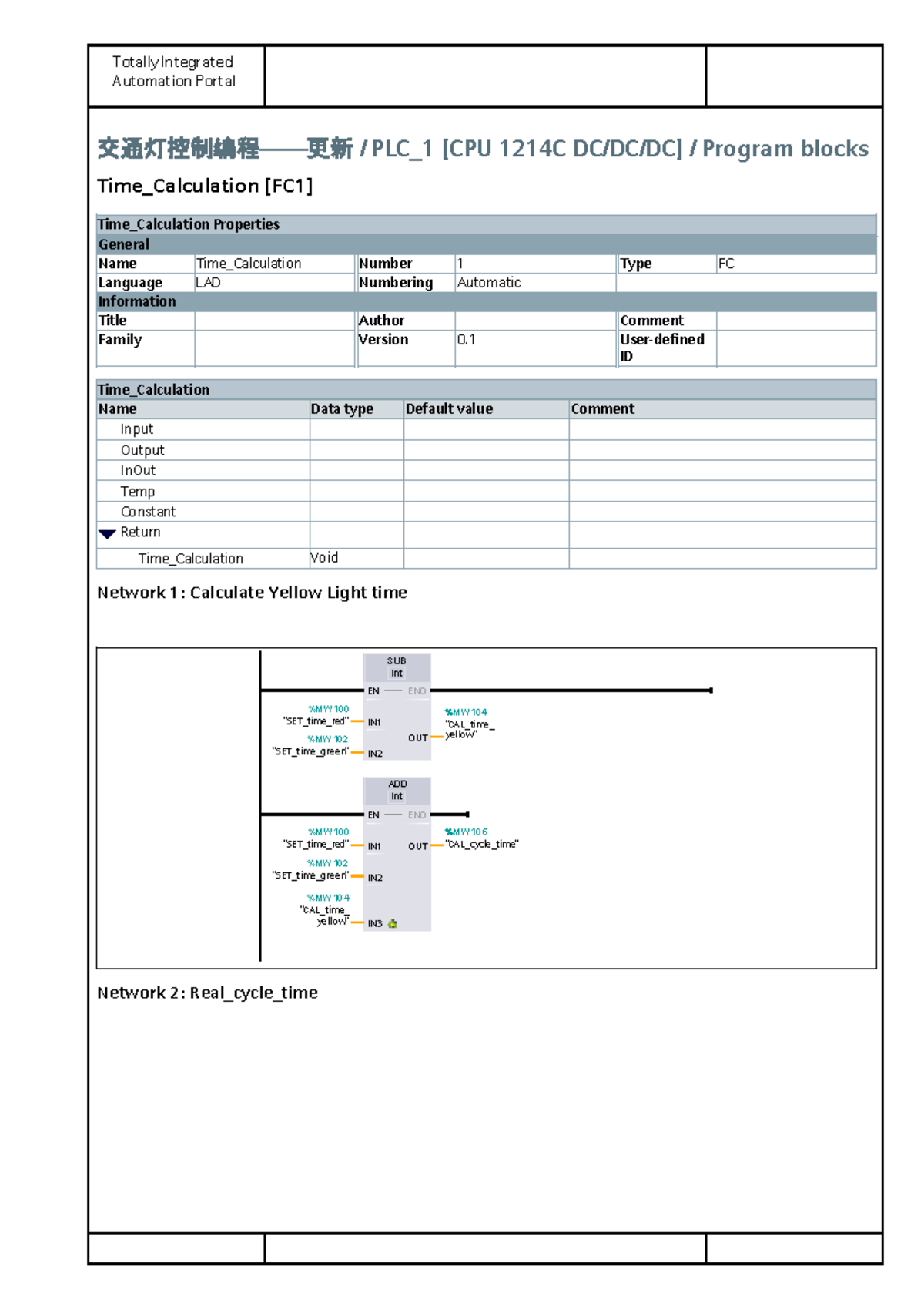 Totally Integrated Automation Portal PLC_1 1214C Time Calculation Guide ...