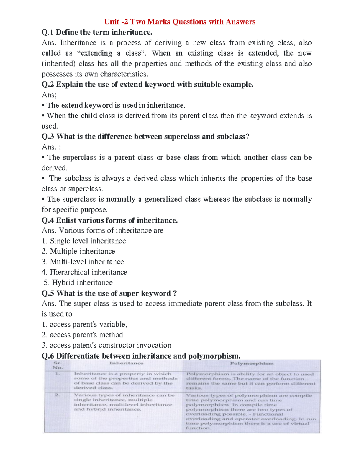 UNIT 2 - QB - jhjg - Unit - 2 Two Marks Questions with Answers Q Define ...