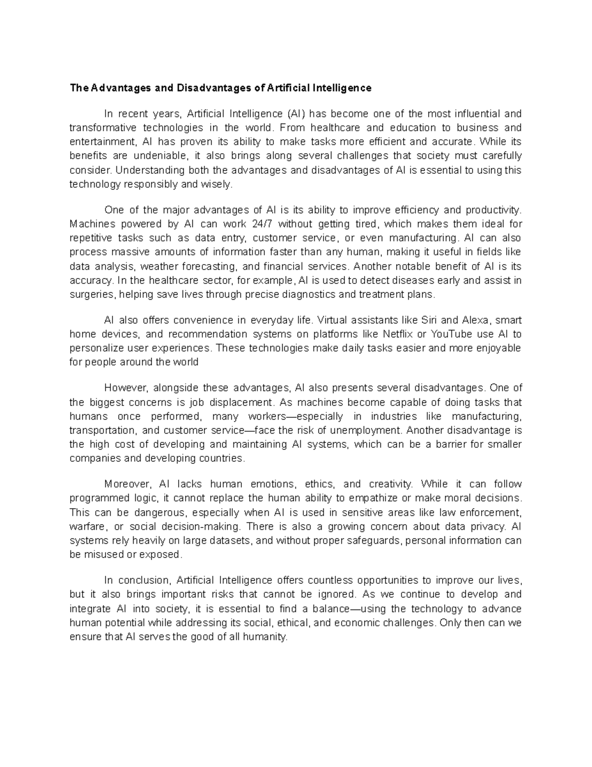 The Advantages and Disadvantages of Artificial Intelligence - From healthcare and education to ...