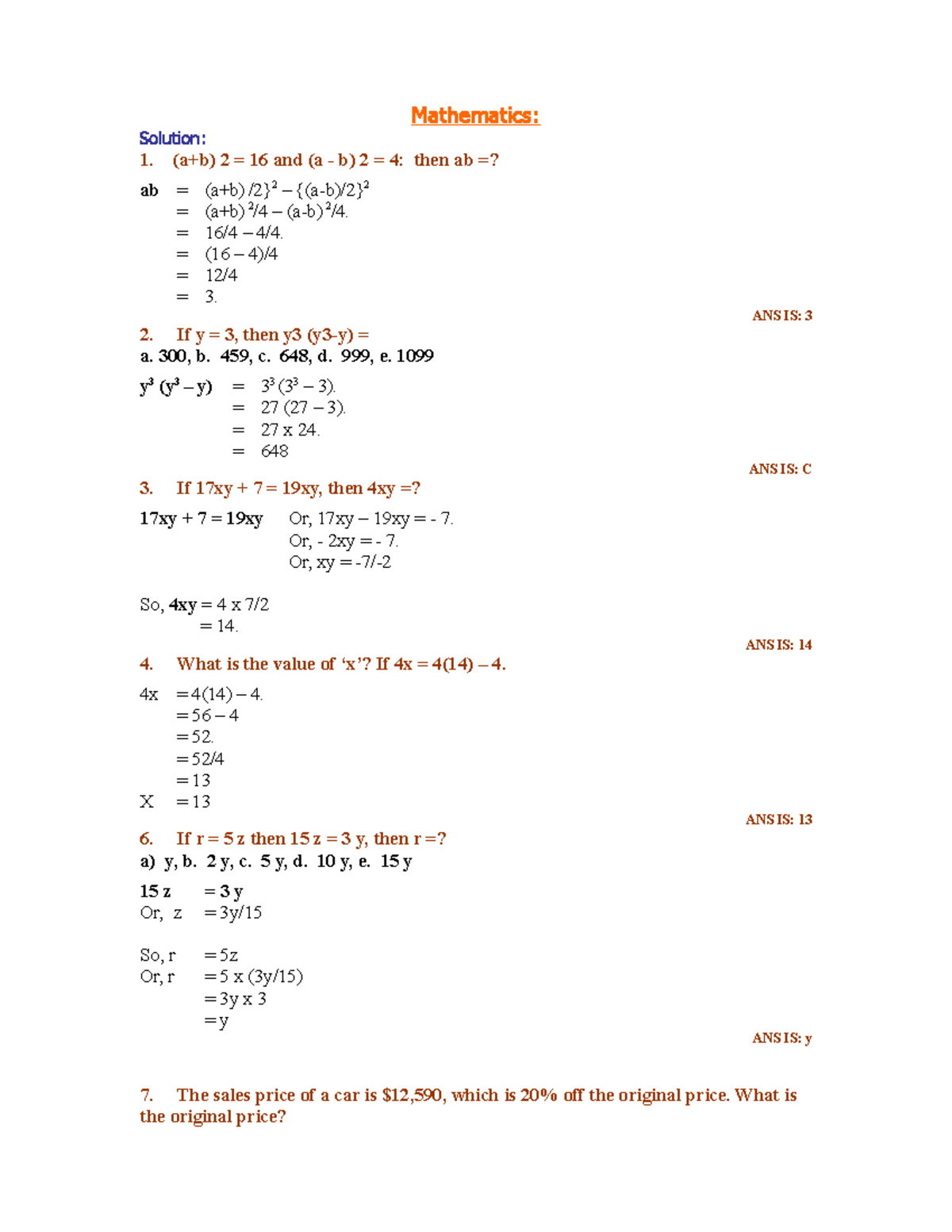 Maths Solutions and Answers for Course MTH101 - All Problems Explained - Studocu